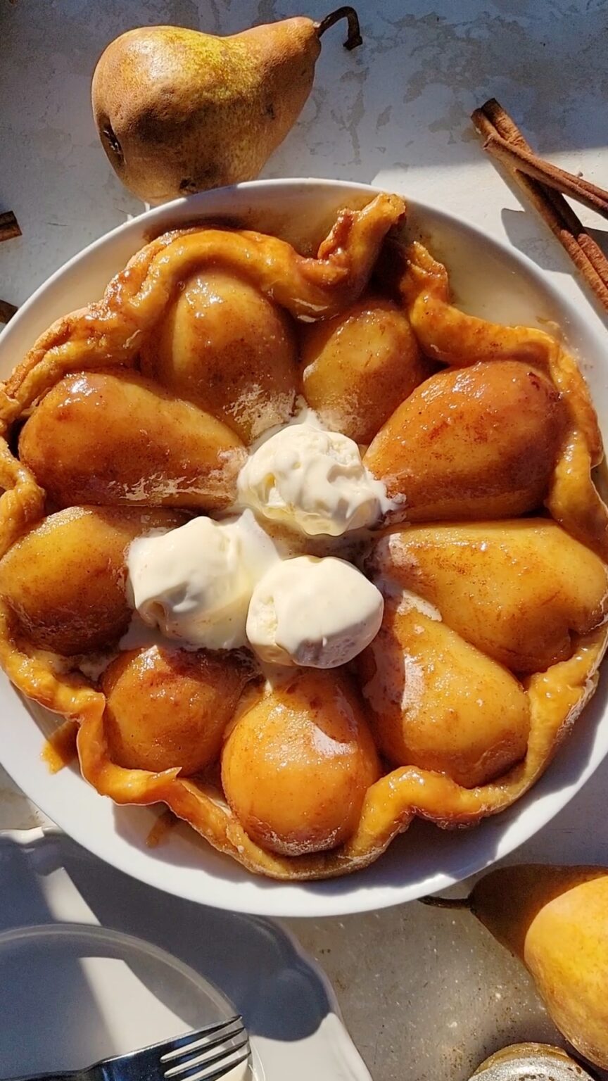 Easy Pear Tarte Tatin - Simple Baking with Jolene